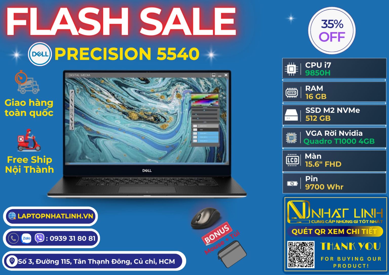 Dell Precision 5540-Hàng mới về-Giá cập nhật mới nhất-Nhật Linh